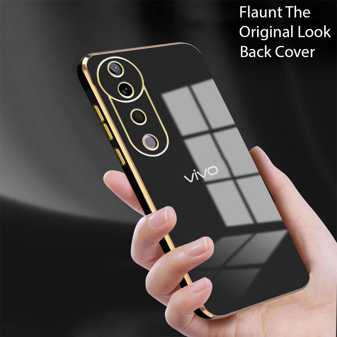 VIVO V40 5G ULTRA-SHINE GOLD ELECTROPLATED LUXURIOUS BACK CASE WITH CA ...